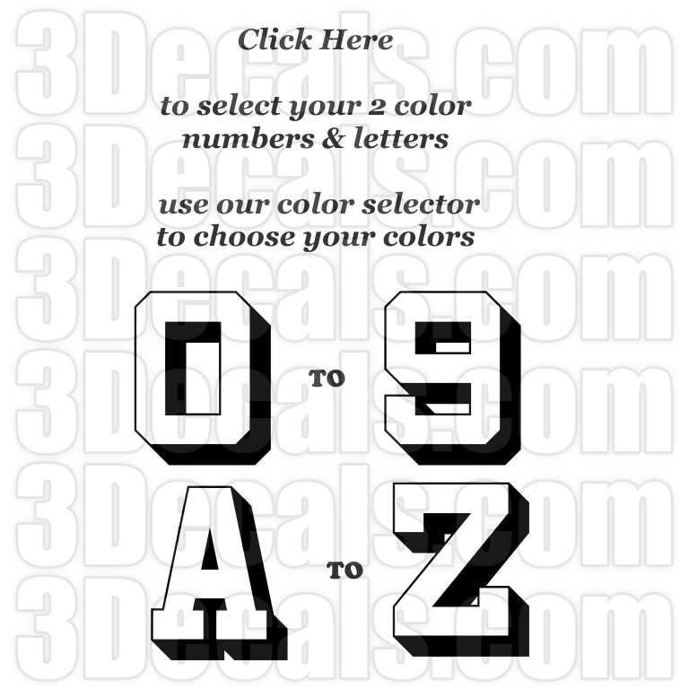 Custom Color Numbers & Letters | 3Decals